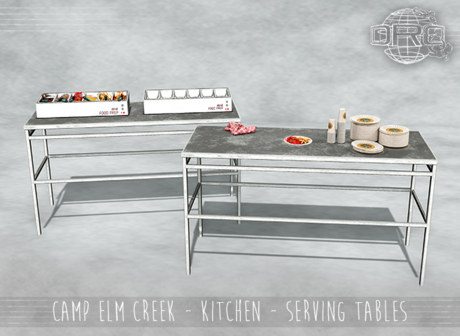 Second Life Marketplace - -DRD- Camp Elm Creek - Kitchen - Serving Tables